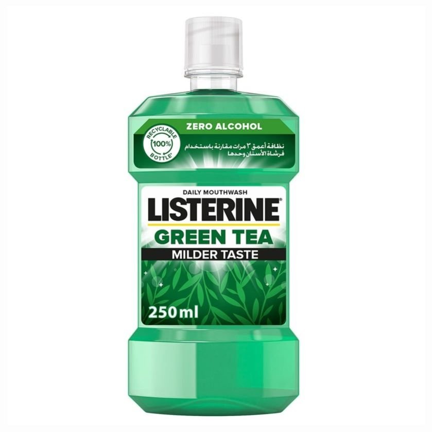 Listerine Zero Alcohol Milder Taste Green Tea Mouthwash 250ml in Mouth ...